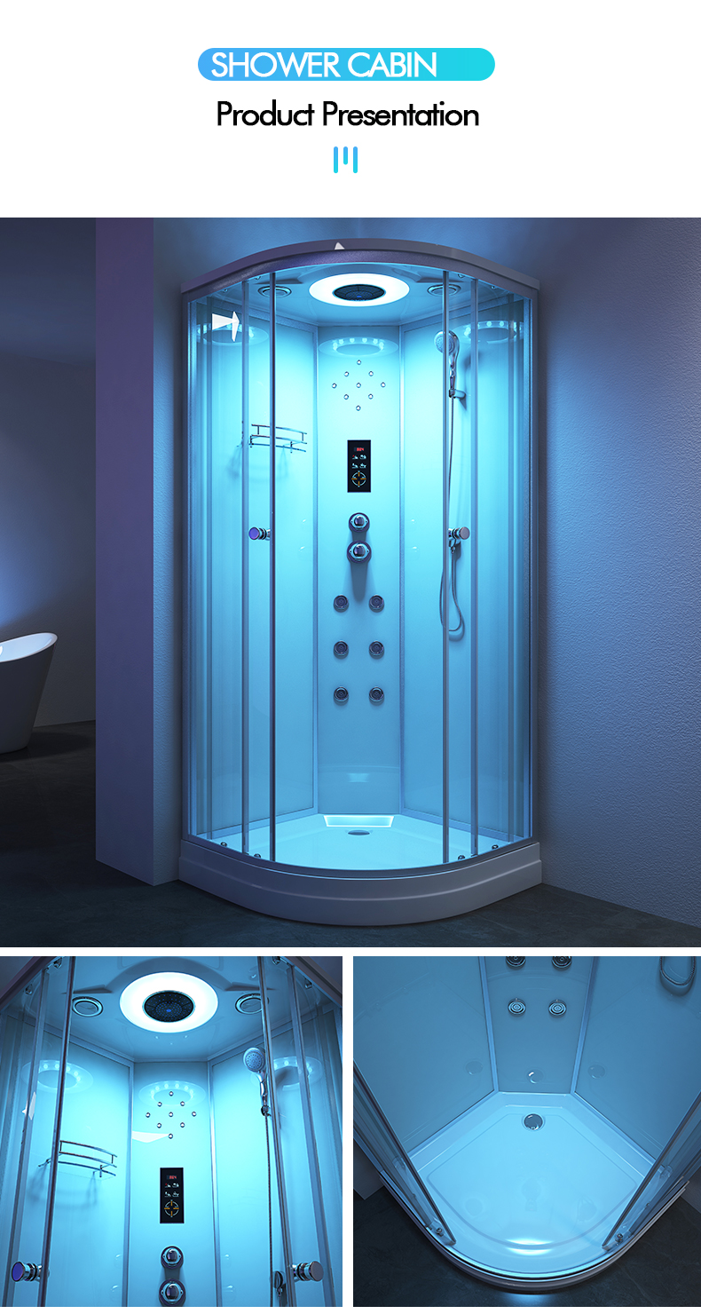 Custom Polished Quadrant Shower Enclosure room RL-D09(W)-No streaks ...